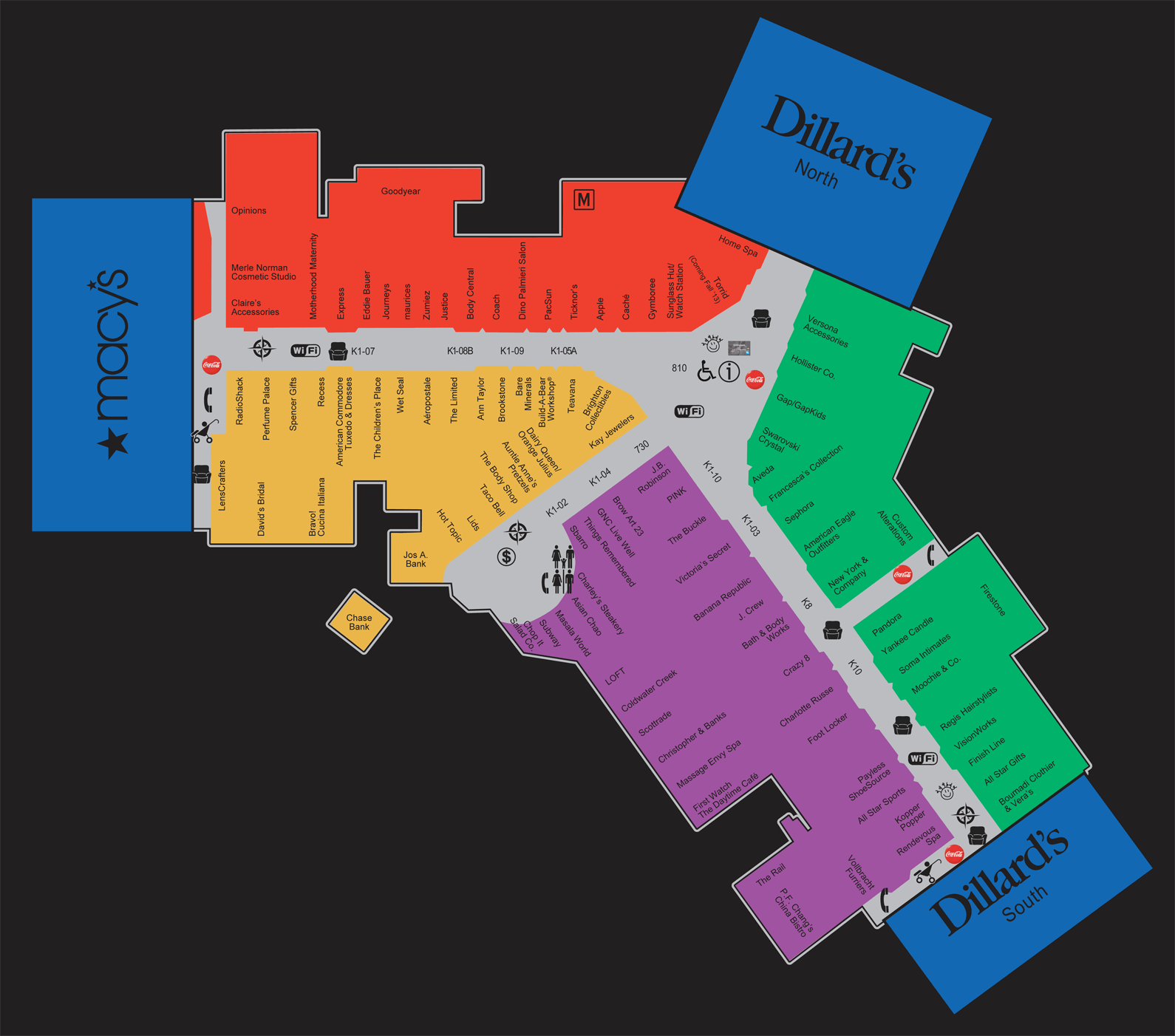 Center Map Featuring Pandora at Summit Mall A Shopping Center In Fairlawn OH A Simon Property